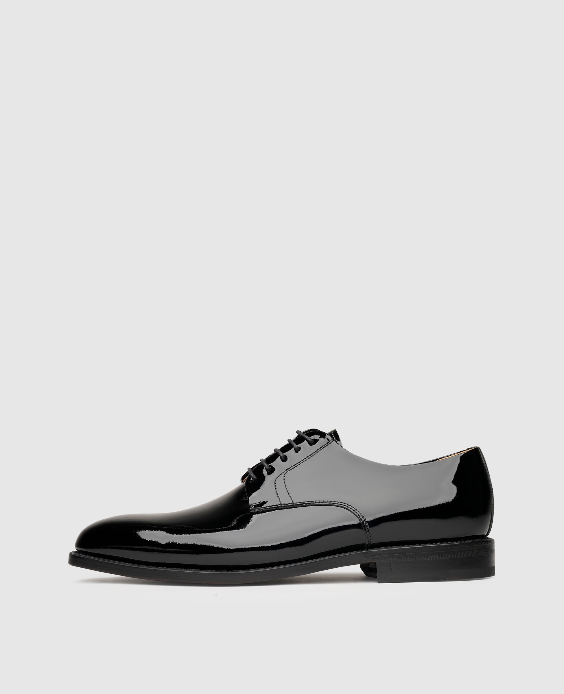 Men's Plain Derby Patent Leather Shoe by Henry Stevens | Shoepassion